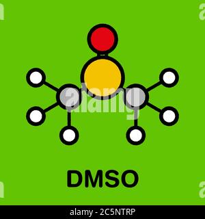Dimethyl sulfoxide (DMSO solvent molecule). Stylized skeletal formula ...