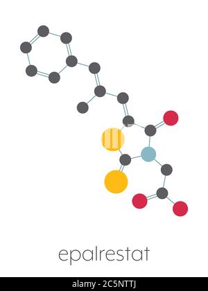 Epalrestat diabetic neuropathy drug molecule, illustration Stock Photo ...