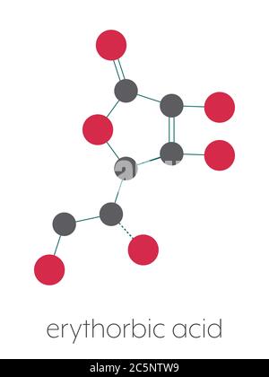 Erythorbic acid food preservative molecule (antioxidant). Stylized ...