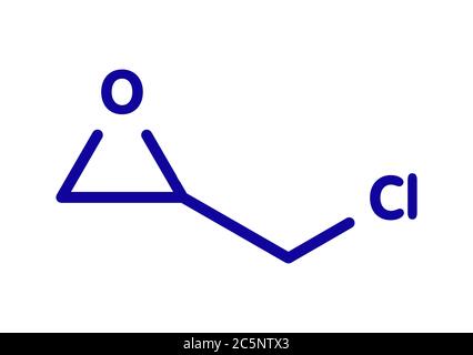 epichlorohydrin (ECH) epoxy resin building block. Atoms are represented ...