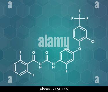 Flufenoxuron insecticide molecule. Skeletal formula Stock Photo - Alamy