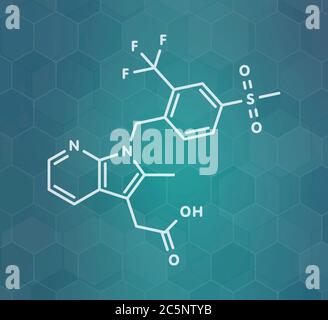 Fevipiprant asthma drug molecule. Skeletal formula Stock Photo - Alamy