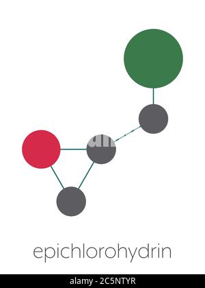 epichlorohydrin (ECH) epoxy resin building block. Atoms are represented ...