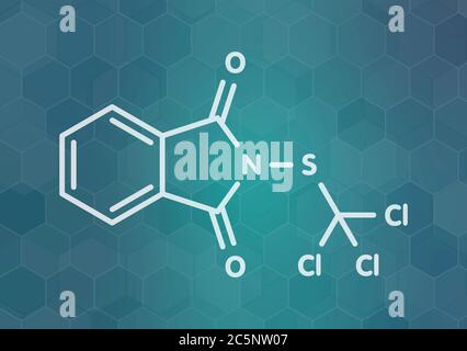 Folpet fungicide molecule. Skeletal formula Stock Photo - Alamy