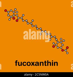 Fucoxanthin brown algae pigment molecule. Ingredient of some dietary ...