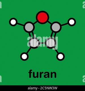 Furan heterocyclic aromatic molecule. Stylized skeletal formula ...