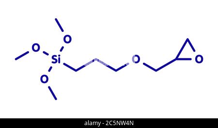 GLYMO or GPTMS organosilane molecule. Skeletal formula Stock Photo - Alamy