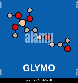GLYMO or GPTMS organosilane molecule. Skeletal formula Stock Photo - Alamy
