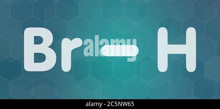 Hydrogen bromide (HBr) molecule. Skeletal formula Stock Photo - Alamy