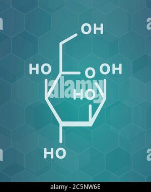 Idose molecule (beta-D-idopyranose form). Stylized skeletal formula ...