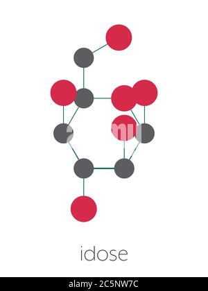 Idose molecule (beta-D-idopyranose form). Skeletal formula Stock Photo ...