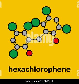 Hexachlorophene disinfectant molecule. Skeletal formula Stock Photo - Alamy