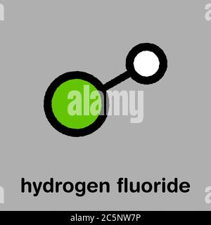Hydrogen fluoride (HF) molecule. Skeletal formula Stock Photo - Alamy