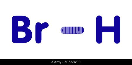 Hydrogen bromide (HBr) molecule. Skeletal formula Stock Photo - Alamy