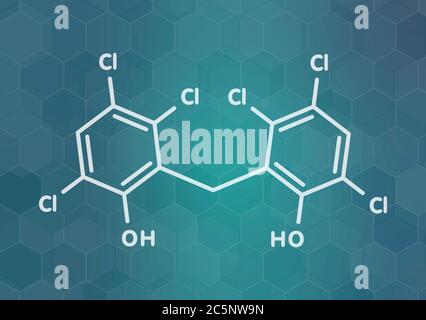 Hexachlorophene disinfectant molecule. Skeletal formula Stock Photo - Alamy