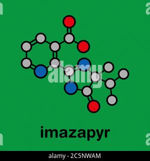 Imazapyr herbicide molecule. Stylized skeletal formula (chemical ...
