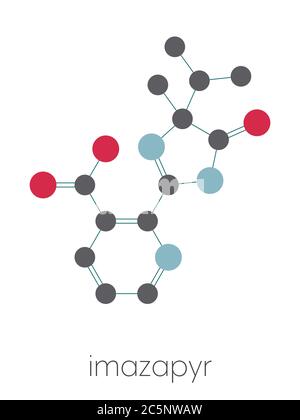 Imazapyr herbicide molecule. Stylized skeletal formula (chemical ...
