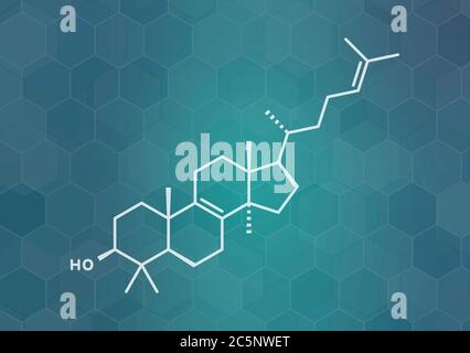 Lanosterol molecule. Investigated for treatment of cataract. Skeletal ...