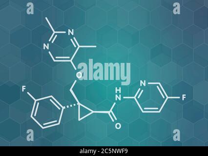 Lemborexant insomnia drug molecule. Skeletal formula Stock Photo - Alamy