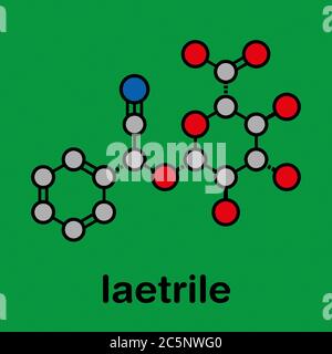 Laetrile molecule. Derivative of amygdalin. Used in quack cancer ...