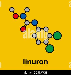 Linuron herbicide molecule. Stylized skeletal formula (chemical ...