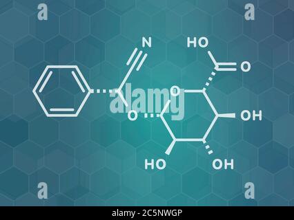 Laetrile molecule. Derivative of amygdalin. Used in quack cancer ...