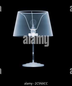 Electric light bulb, coloured X-ray. This consists of a glass bulb that ...
