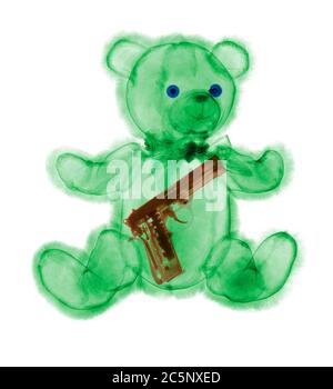 Teddy bear, coloured X-ray Stock Photo - Alamy