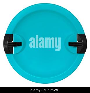 Light blue toboggan isolated on the white background. Clipping path ...
