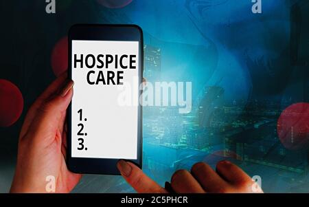 Conceptual display Hospice. Conceptual photo focuses on the palliation ...