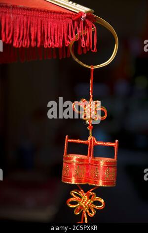 Detail of red Chinese Litter in Chinatown, Sacramento, California, USA ...