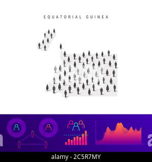 Equatorial Guinea People Icon Map. People Crowd in the Shape of a Map ...