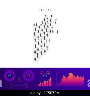 Belize People Icon Map. People Crowd in the Shape of a Map of Belize ...