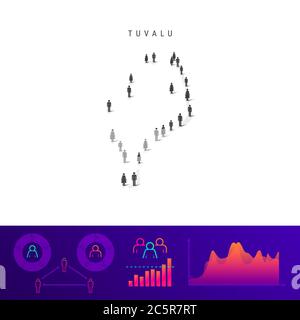 Tuvalu People Icon Map. People Crowd in the Shape of a Map of Tuvalu ...