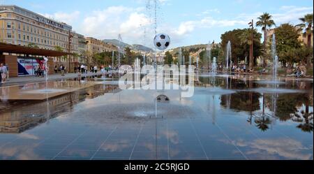 People on Place Massena - main historic and famous city square in Nice ...