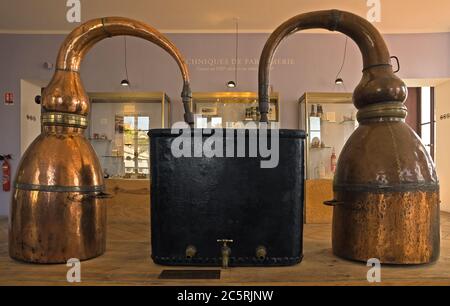 Ancient distiller for the production of perfume in Fragonard factory in ...