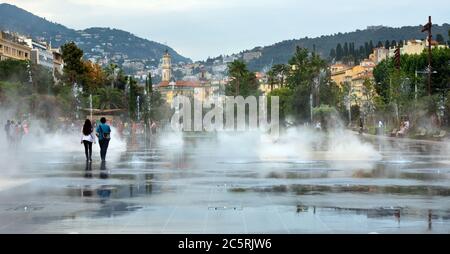 People on Place Massena - main historic and famous city square in Nice ...