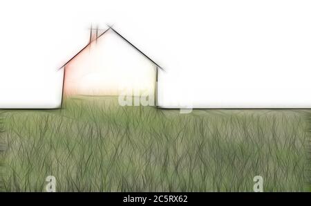 echo house metaphor made in 3d software Stock Photo - Alamy