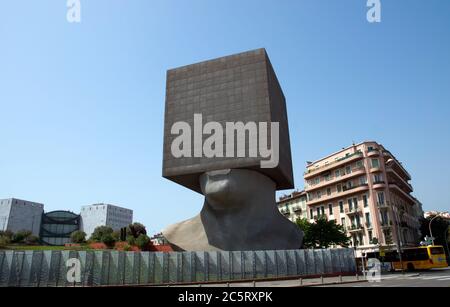 Seven storied building cube shaped as human head. It is the first ...