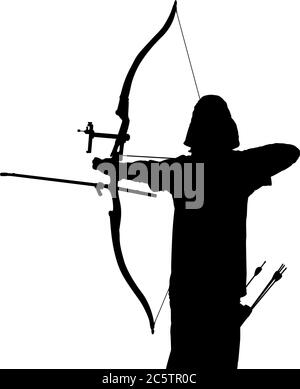 Female archer aiming with a recurve bow Stock Vector Image & Art - Alamy