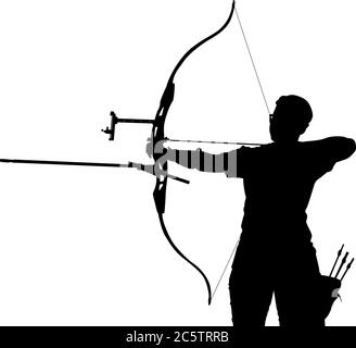 Female archer aiming with a recurve bow Stock Vector Image & Art - Alamy