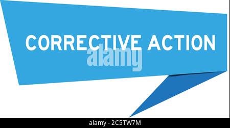 Paper speech banner with word preventive action in red color on white ...