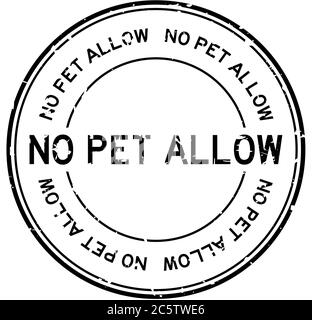 Grunge black no pet allow word hexagon rubber seal stamp on white ...