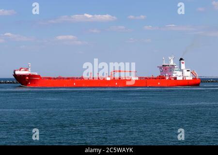 The Crude Oil Tanker (Shuttle Tanker), PETRONORDIC, Escorted By 2 Tugs ...