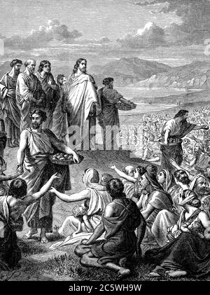 Jesus 'Feeding the multitude' (also known as The miracle of the loaves ...