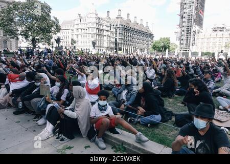 5th July 2020, BLM March through London ending at Parliament Square ...