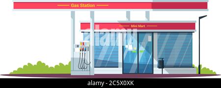 Filling station semi flat color vector object Stock Vector Image & Art ...