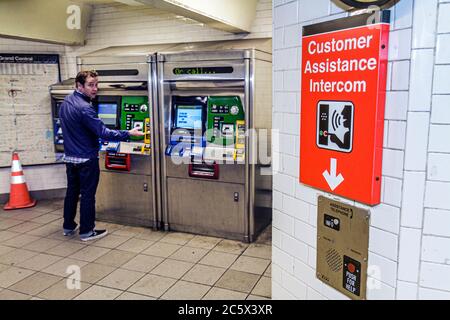 Customer assistance intercom in a subway station in New York City Stock ...