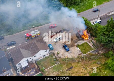 Fireman in South Wales Fire and Rescue service brigade. United Kingdom ...