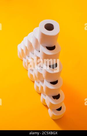 Abstract concept with toilet paper pyramid during quarantine Stock ...